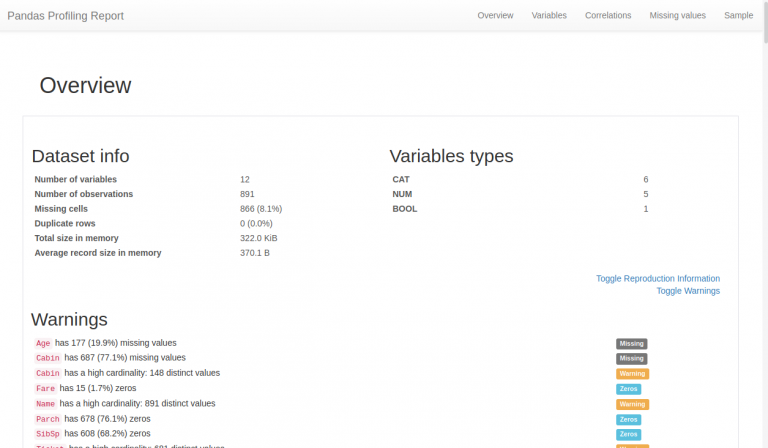 Analysez vos données sans effort avec ydata-profiling (anciennement Pandas-profiling ...